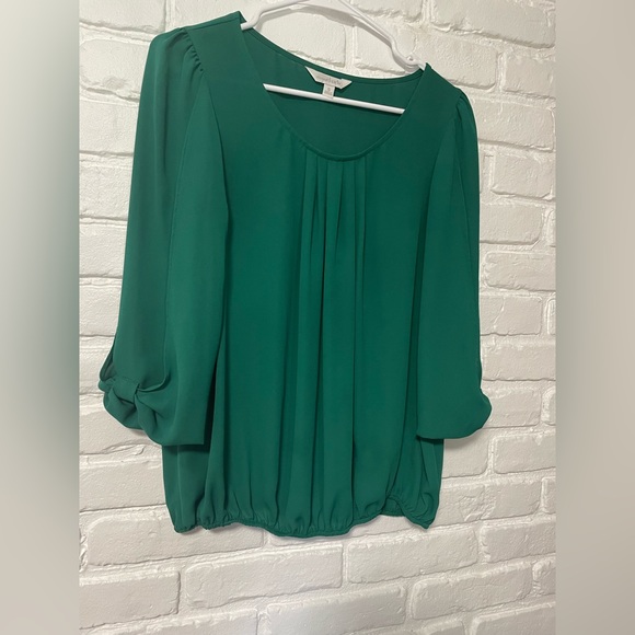 Charming Charlie | Tops | Emerald Green Blouse With Long Sleeves Euc | Poshmark